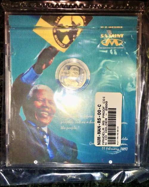 Five Rand - MANDELA COMMEMORATIVE R5 --STILL SEALED MANDELA 2000 PROOF LIKE COIN IN MANDELA INFO ...